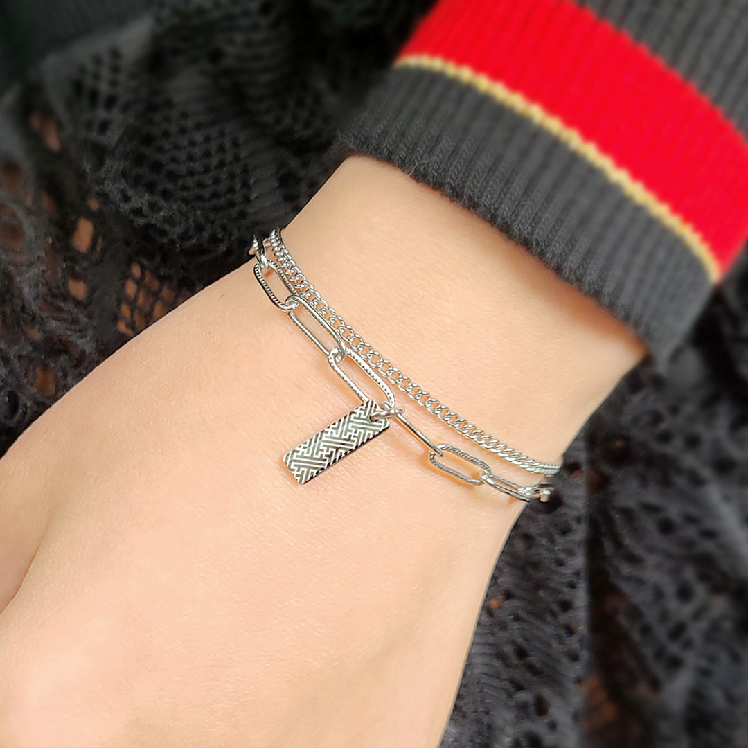 Korean traditional pattern clip chain layered bracelet/anklet | idus