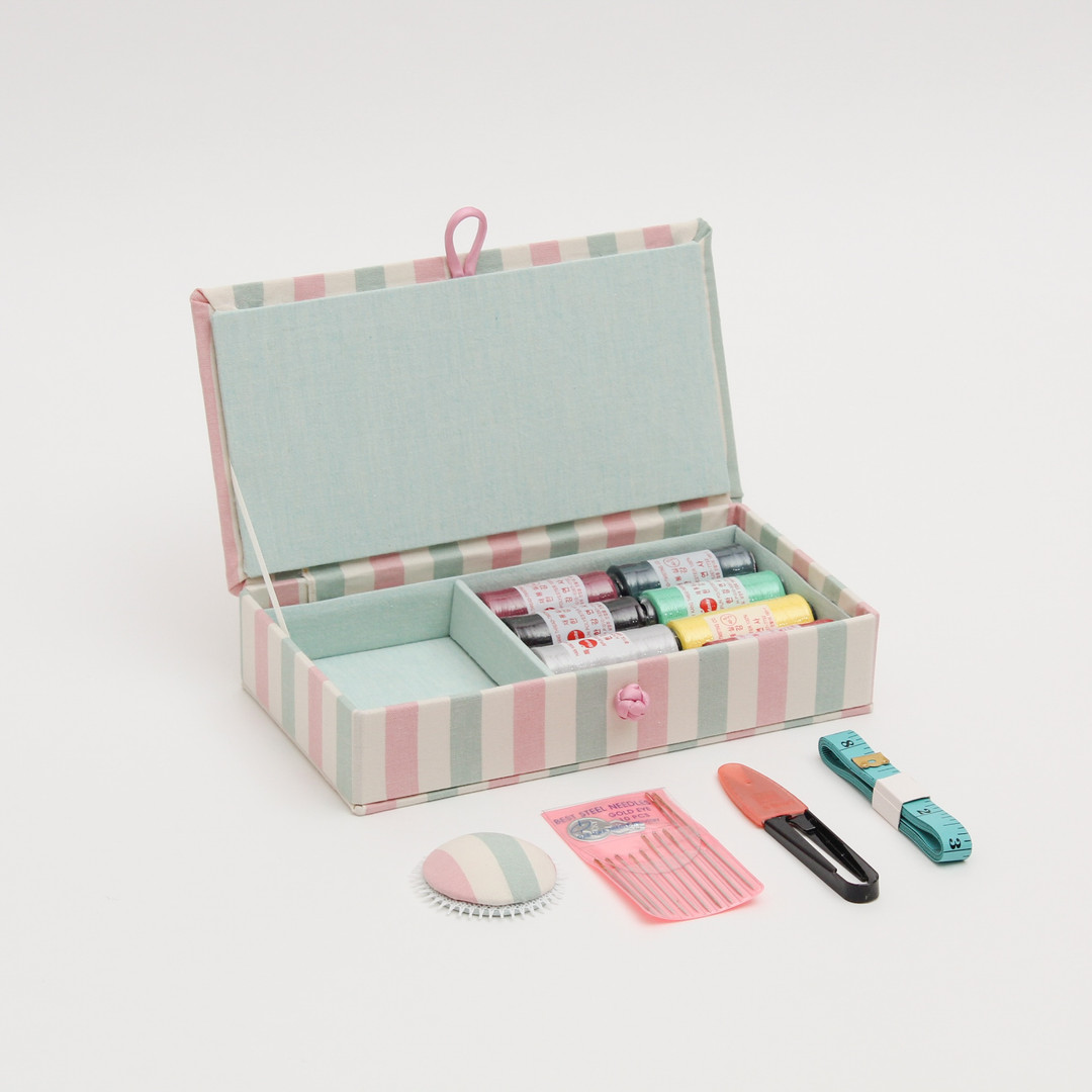 Vintage stripe sewing kit mini storage box | idus