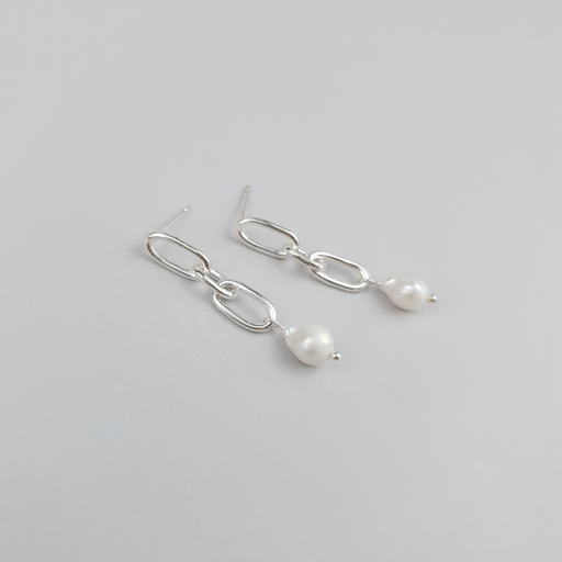 pearl&silver chain earring.#1 | 아이디어스 - 핸드메이드, 수공예, 수제 먹거리