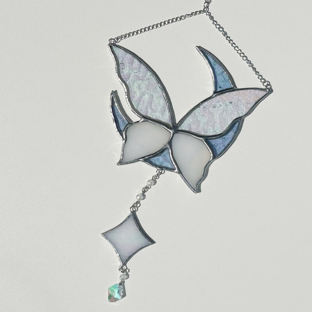 Stained Glass Butterfly blue Moon Suncatcher | idus
