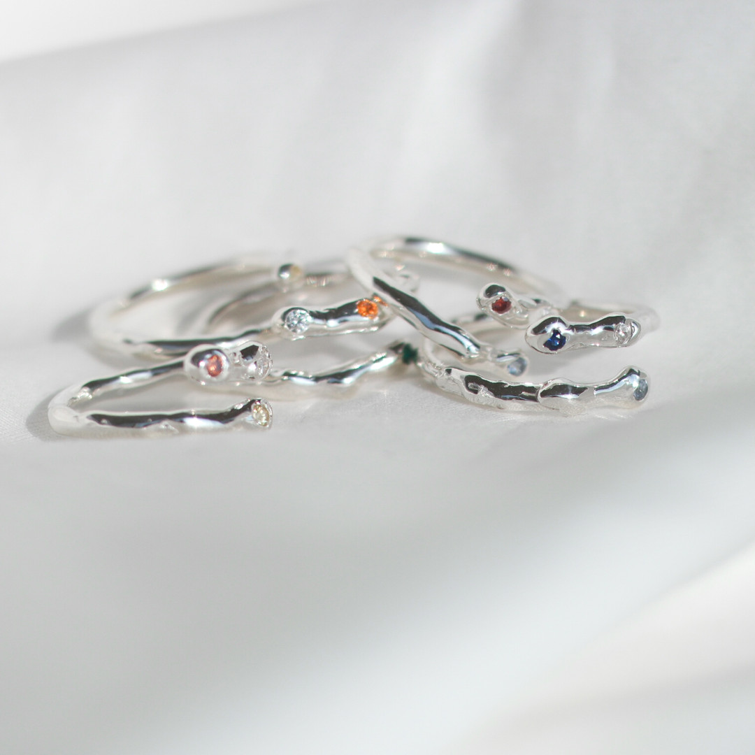 [925silver] Rough Cubic Open Ring | idus