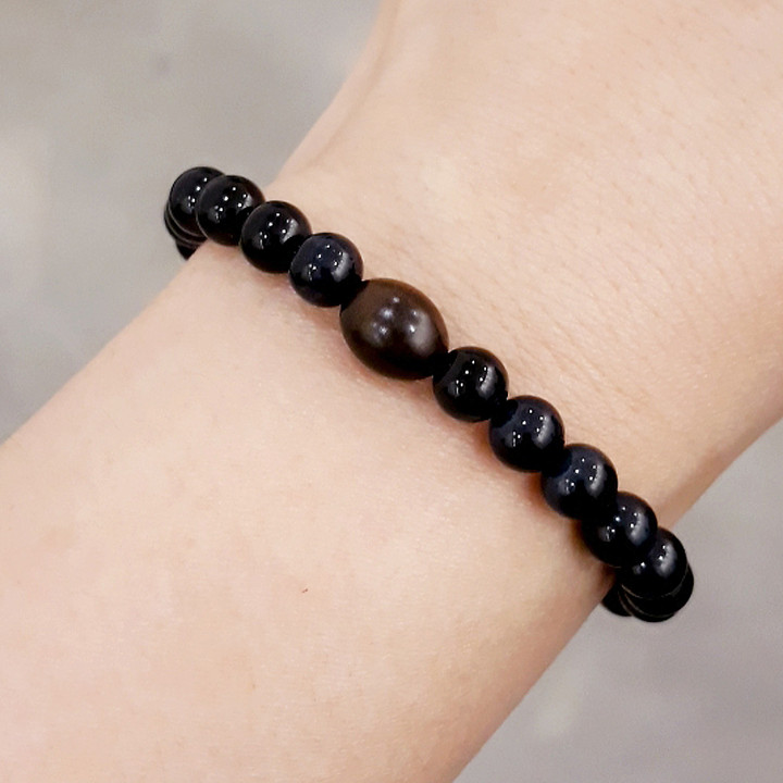 (재입고) 재물운 흑호안석 벽조목팔찌(AAA+급)팔찌 | 아이디어스