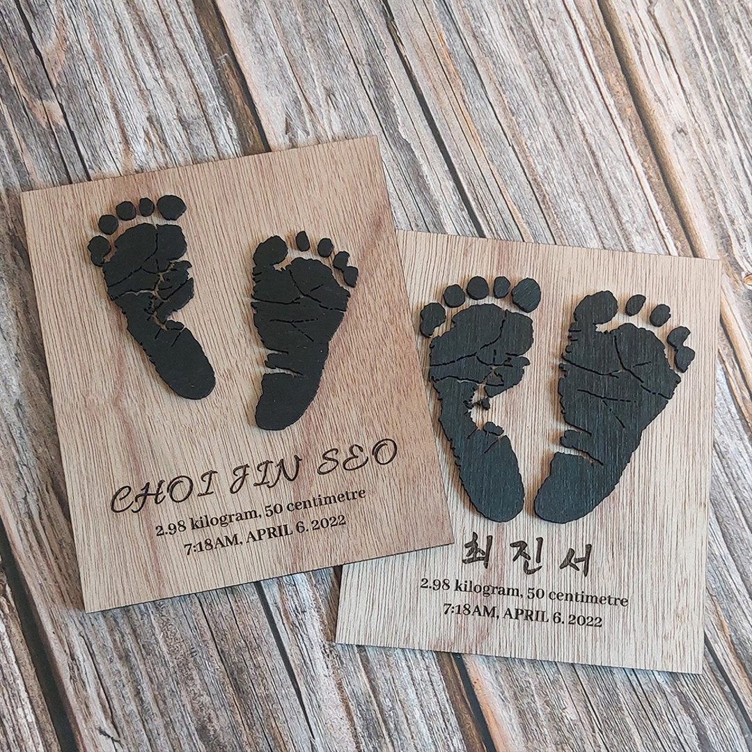 Baby 3d Footprint Sign. Keepsake Sign. first step Sign. Birth ...