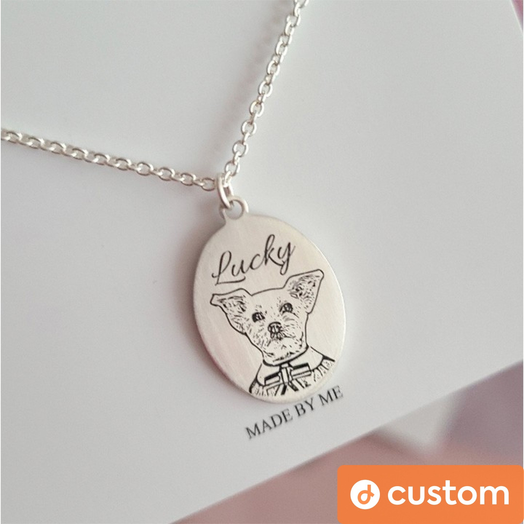 [custom] silver engrave necklace 14