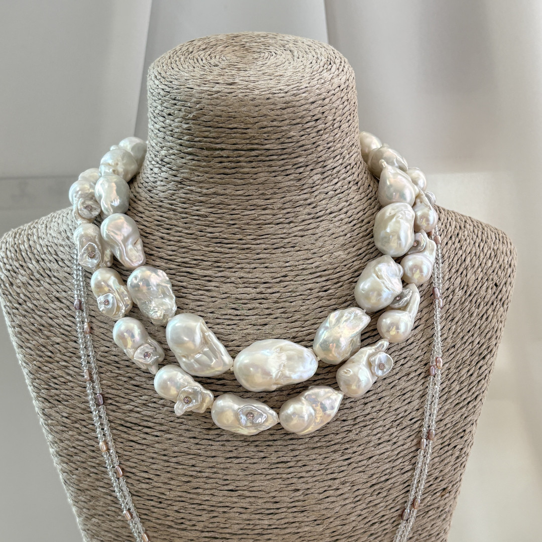 [925 Silver] Freshwater Pearl King Baroque Bead Necklace (Mini to M Size) | idus
