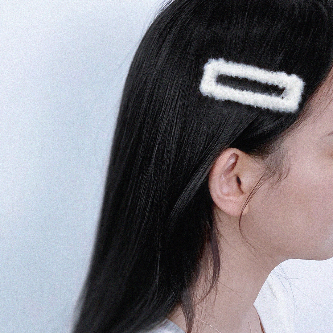 Boucle yarn square hairpin_White | idus