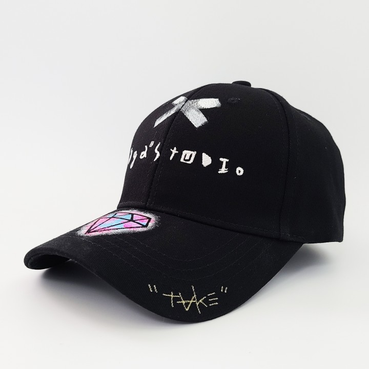 Dunga Custom Diamond Doodle Black Doodle Ball Cap Baseball Cap