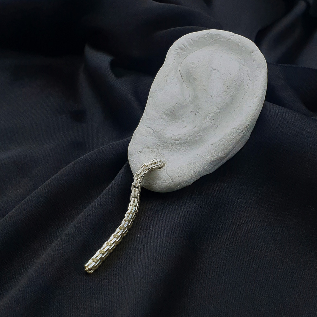 Sterling silver925 Dan-cheong long chain earring ★p1harmony sponsored ...