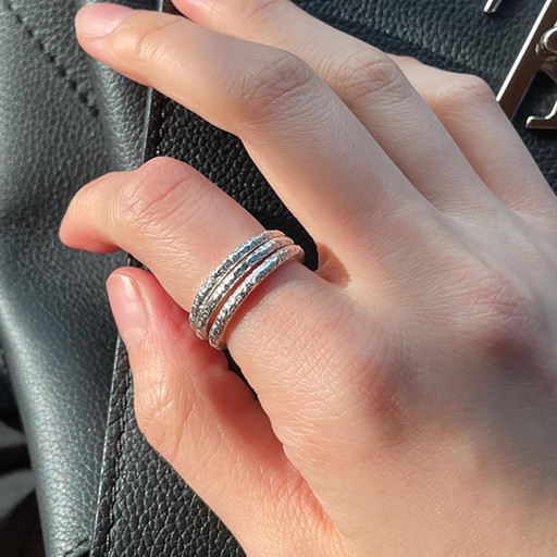 Texture ring silver | 아이디어스