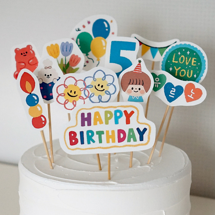 드로잉토퍼 생일케이크토퍼 손그림 토퍼제작 | 아이디어스