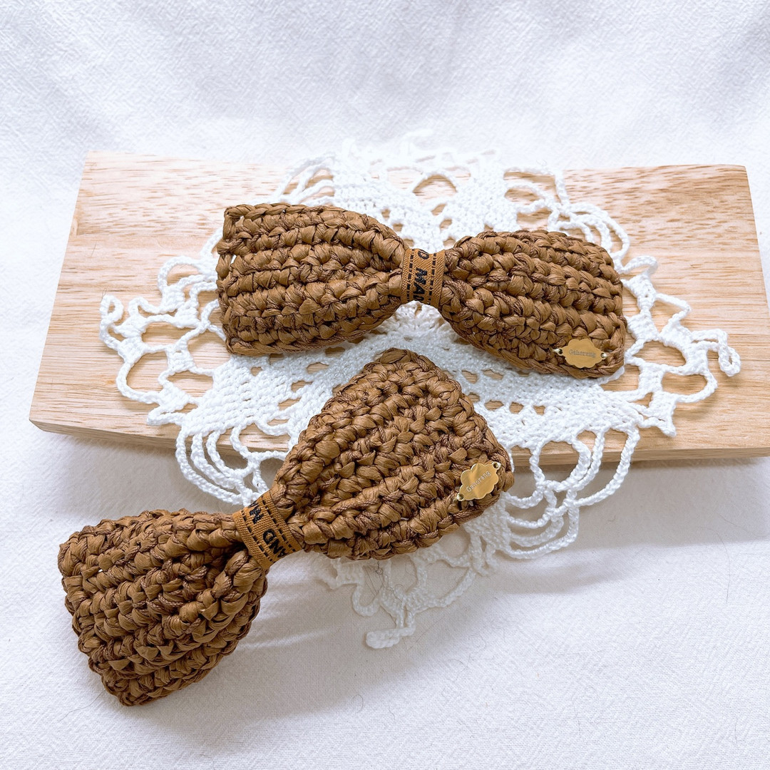 Handmade rattan ribbon basic hair pin