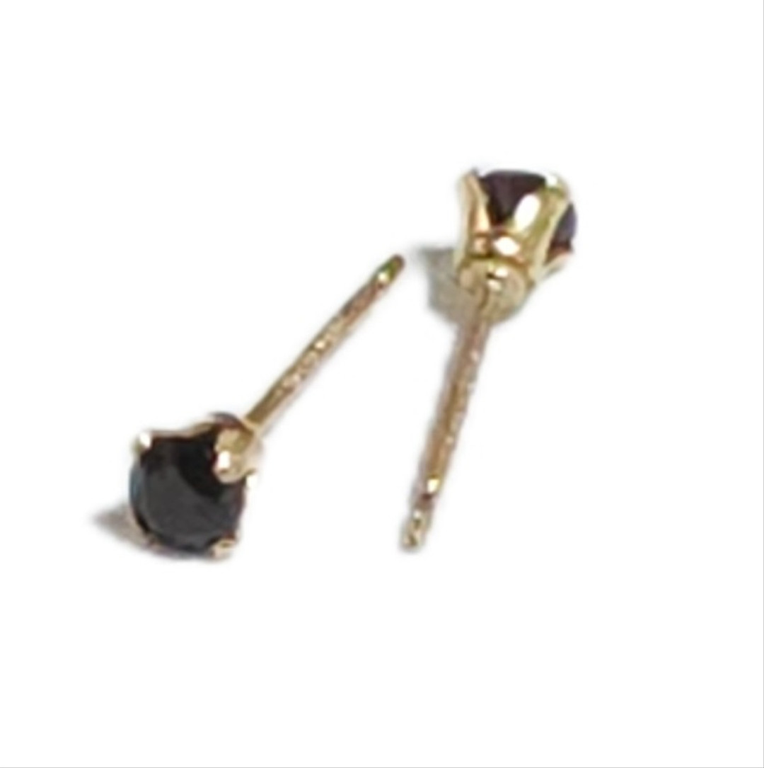 [AAA] Black spinel 3mm 14KGF earrings | idus