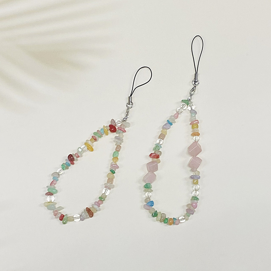 Gemstone/Jade Cell Phone Key Ring Couple Friendship Strap