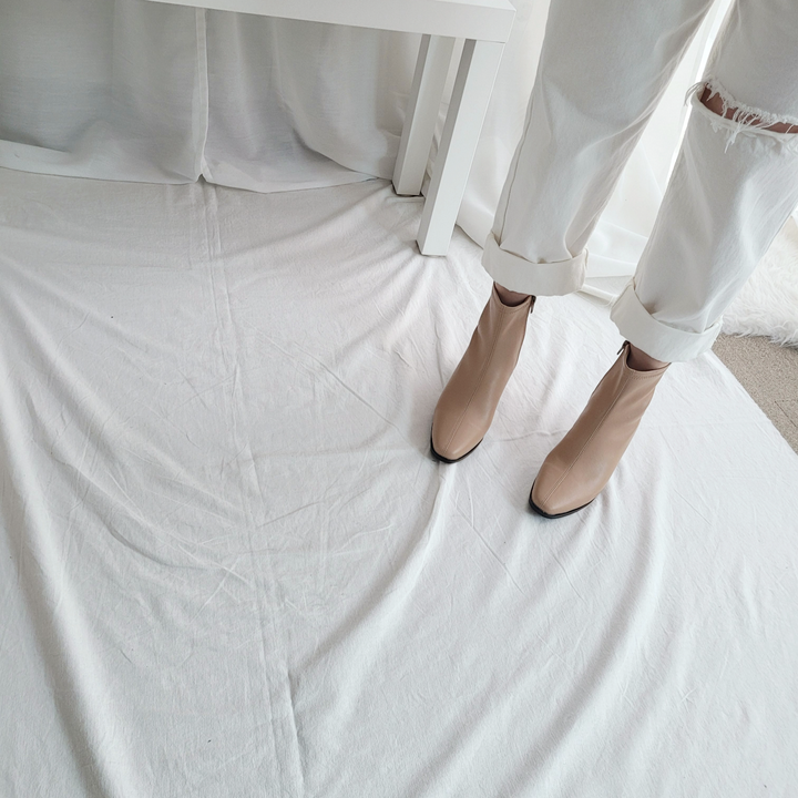 [부츠세일] 라인이 예쁜 소가죽앵클부츠 5cm-3col | 아이디어스