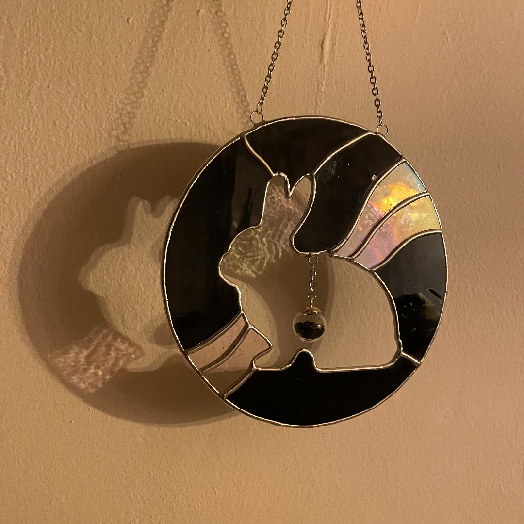Reversal Black Rabbit Suncatcher / Stained Glass • home decor | idus