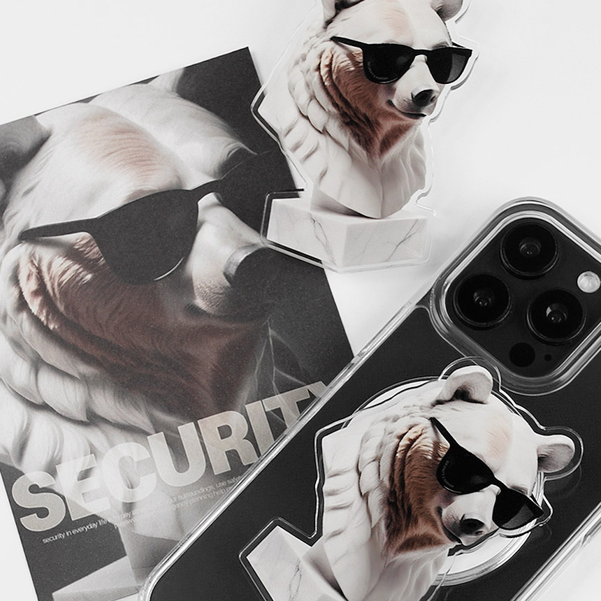Statue Guard Bear Illustration MagSafe Phone Grip Holder Grip Tok Smart ...