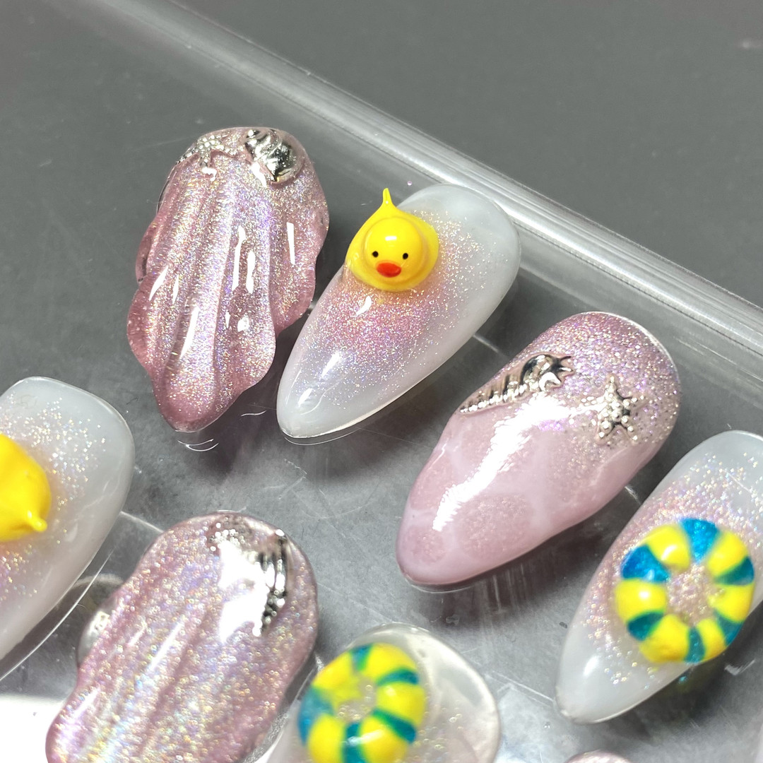 [Summer] sea clam Duck Tube Nail Tip | idus