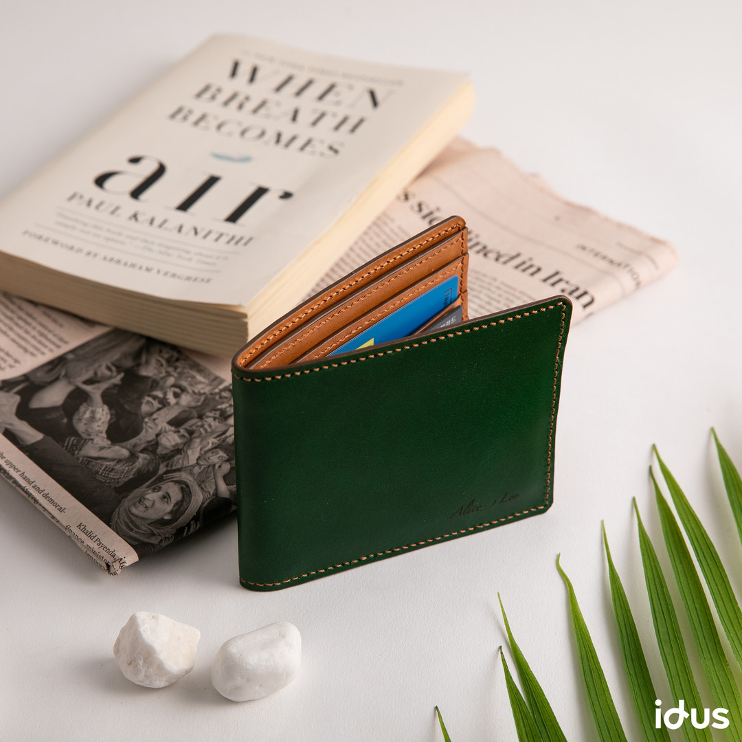 Unique half wallet with a combination, leather purse (3colors)