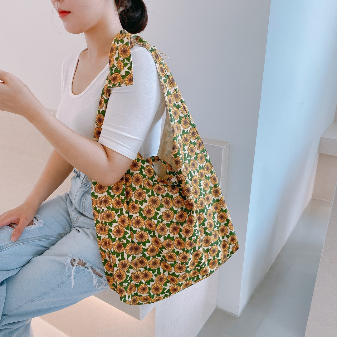I can only see you / Sunflower / Knot-type hobo-bag eco-bag | idus