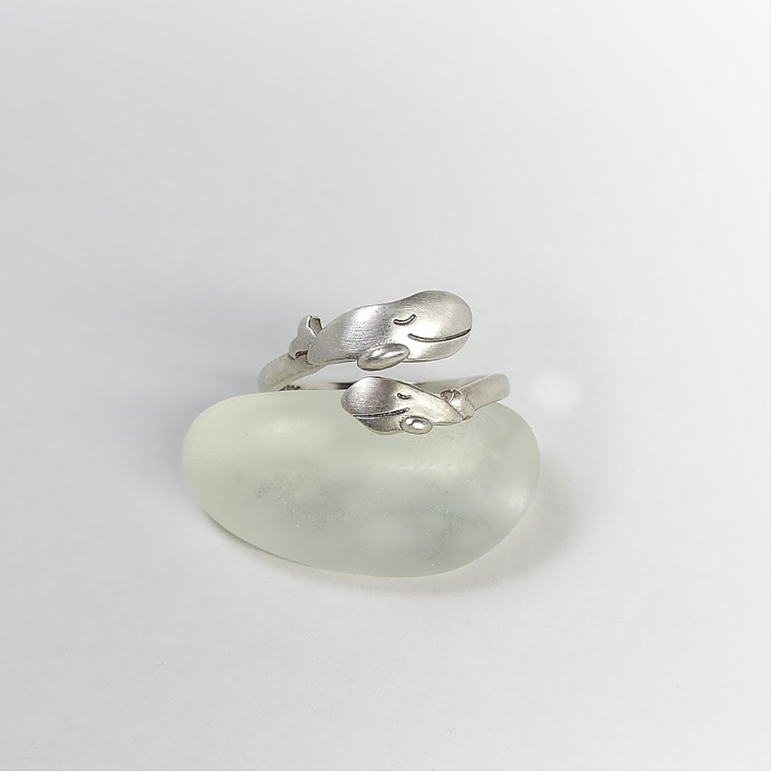 Two Whales 925 Sterling Silver Open Ring | idus