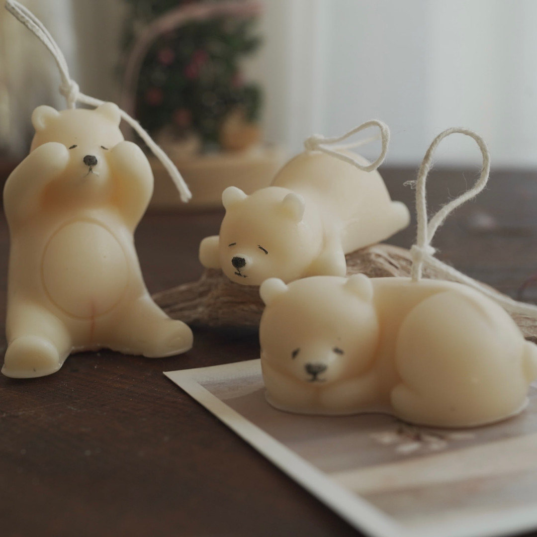 Adorable Mini Teddy Bear Candles – Set of 3 | idus