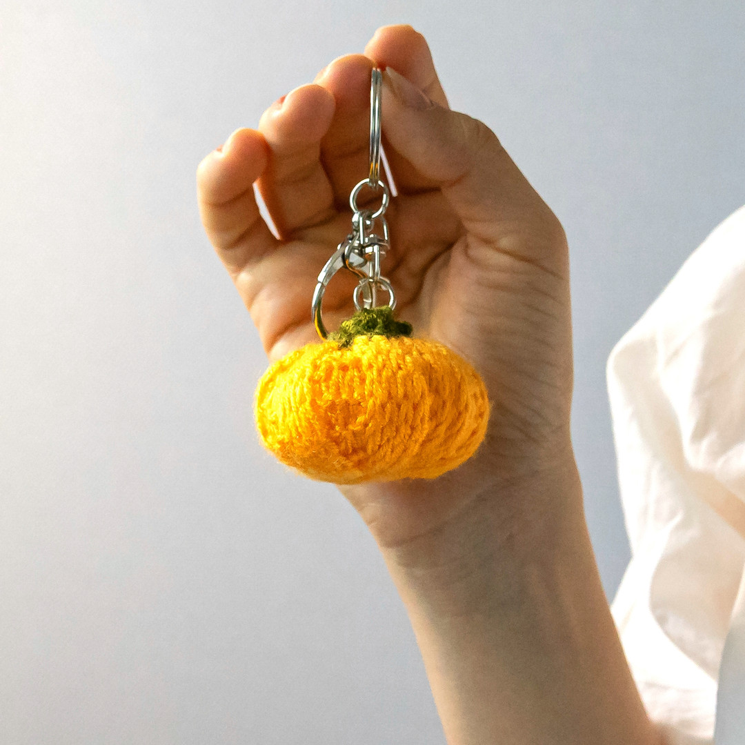Hand Knitted Key Ring Pumpkin Handmade | idus