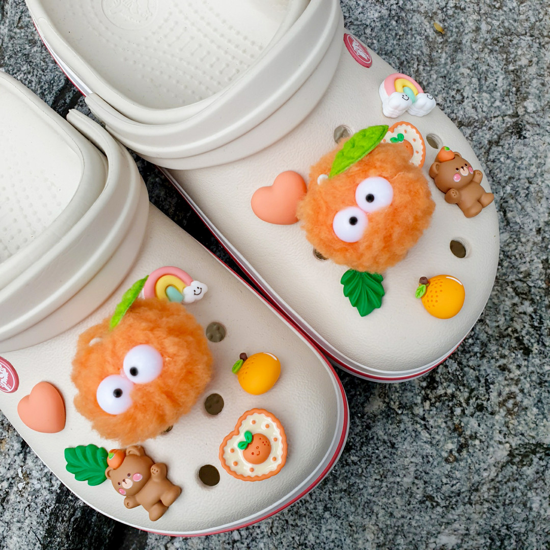 Orange jibbitz Set 14pcs