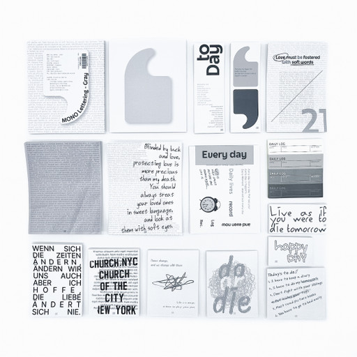 MONO Lettering - Gray 스티커팩 | 아이디어스