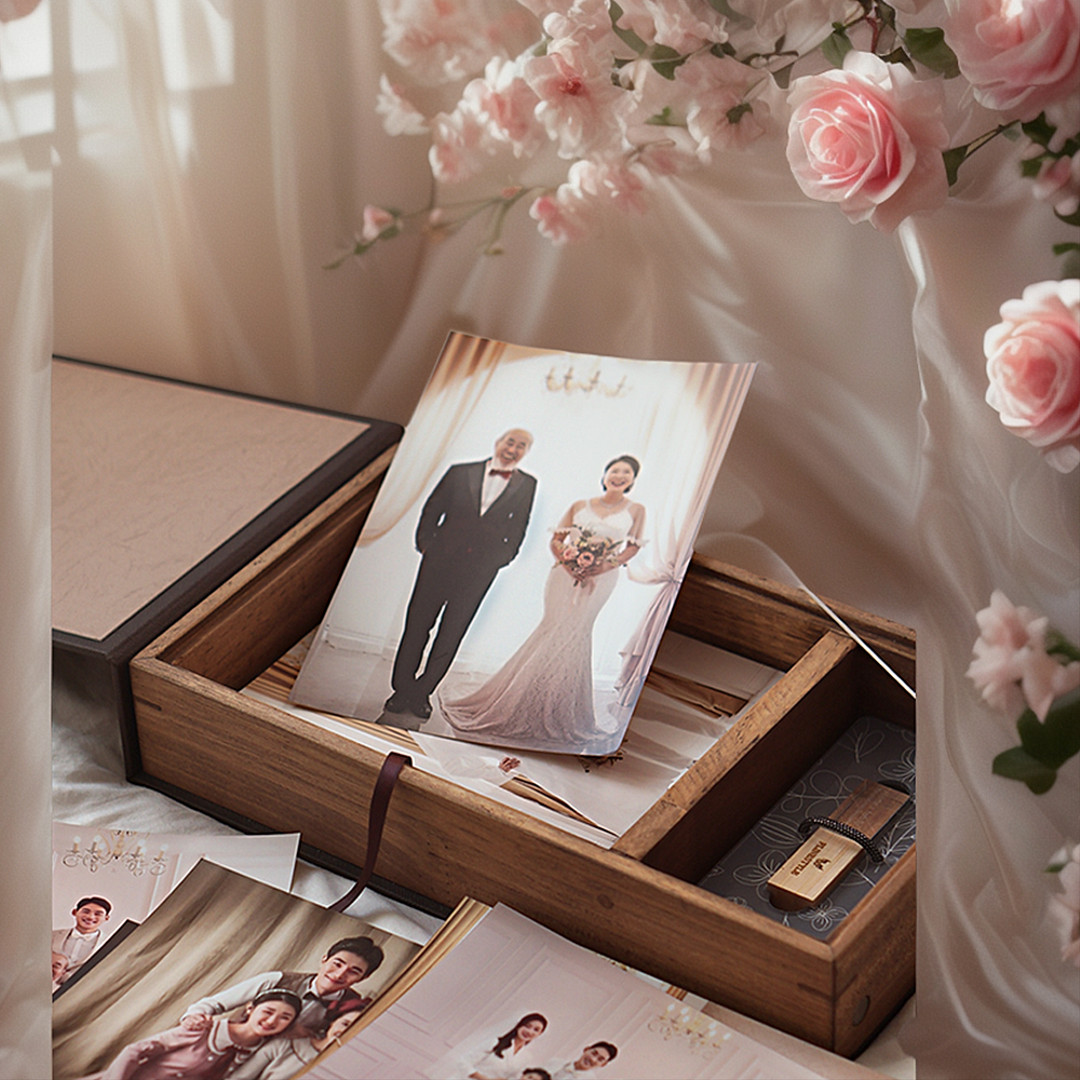 Personalized Wooden Photo Box with USB – Custom Engraved Memory Keepsake Gift | idus