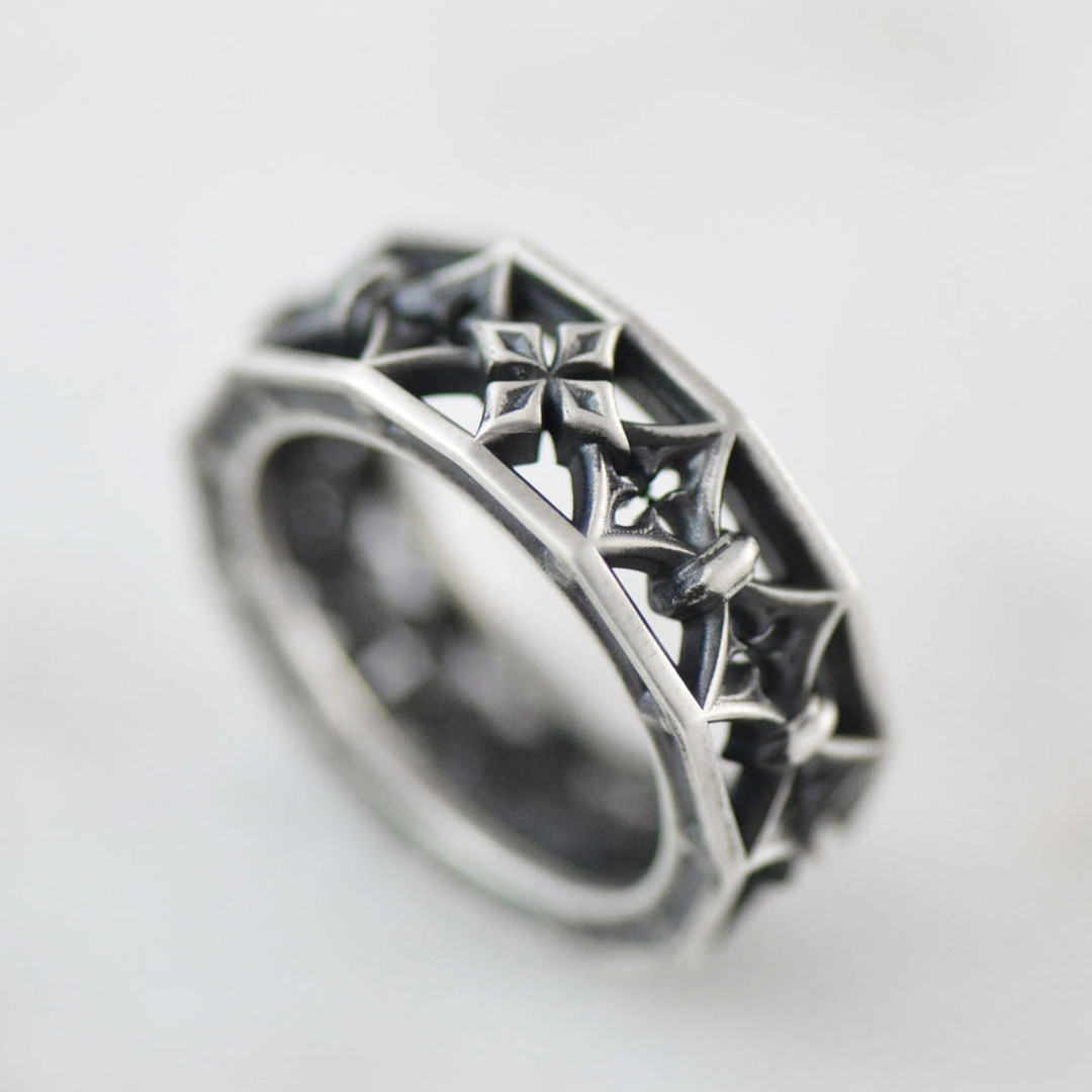 Trefoil ring _ matte silver | idus
