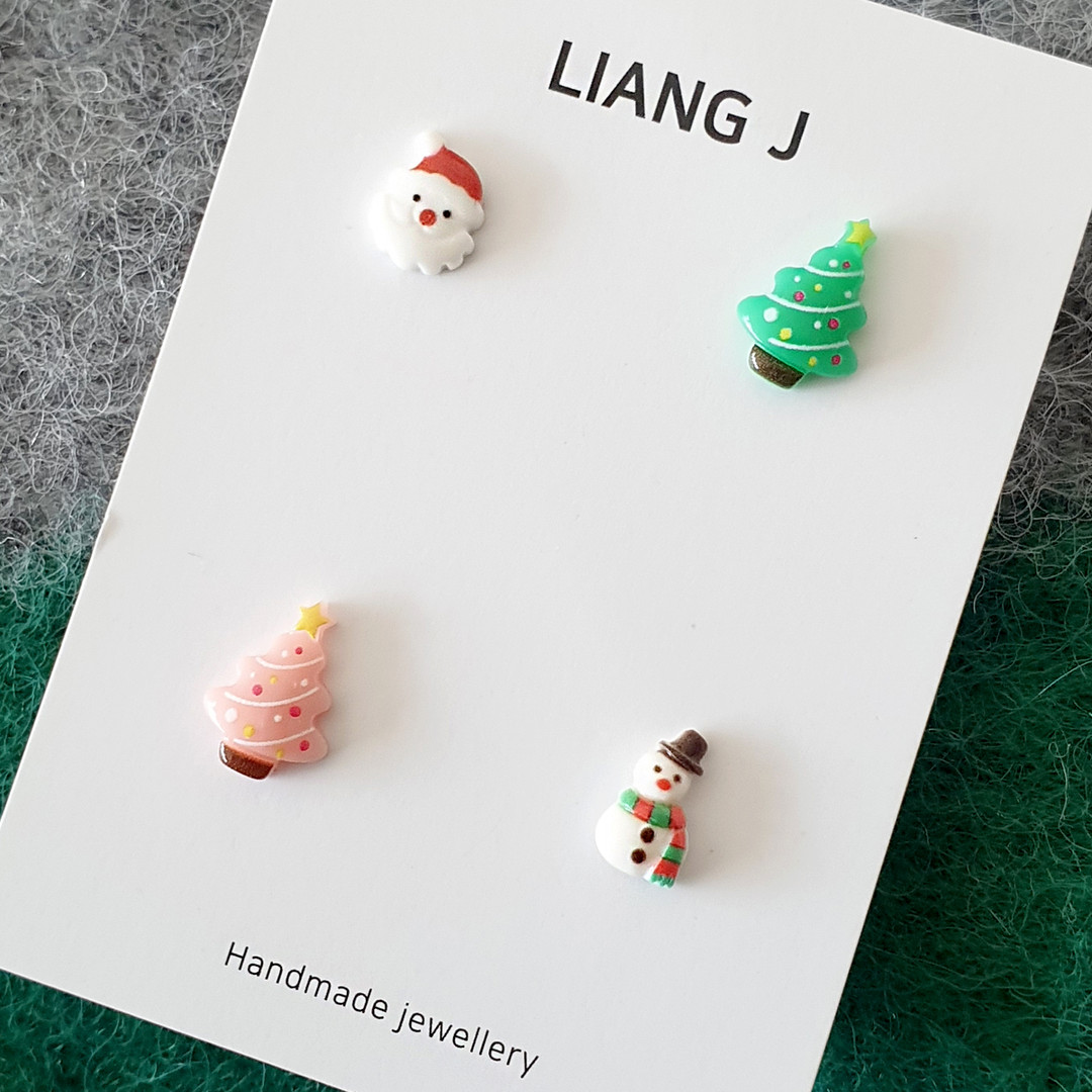 Christmas piercing earrings in my ears | idus