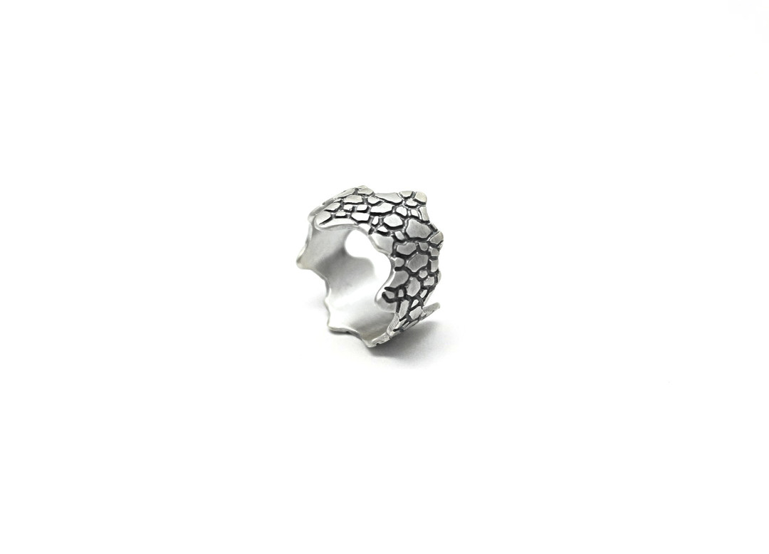 Giraffe pattern 925 silver open ring | idus