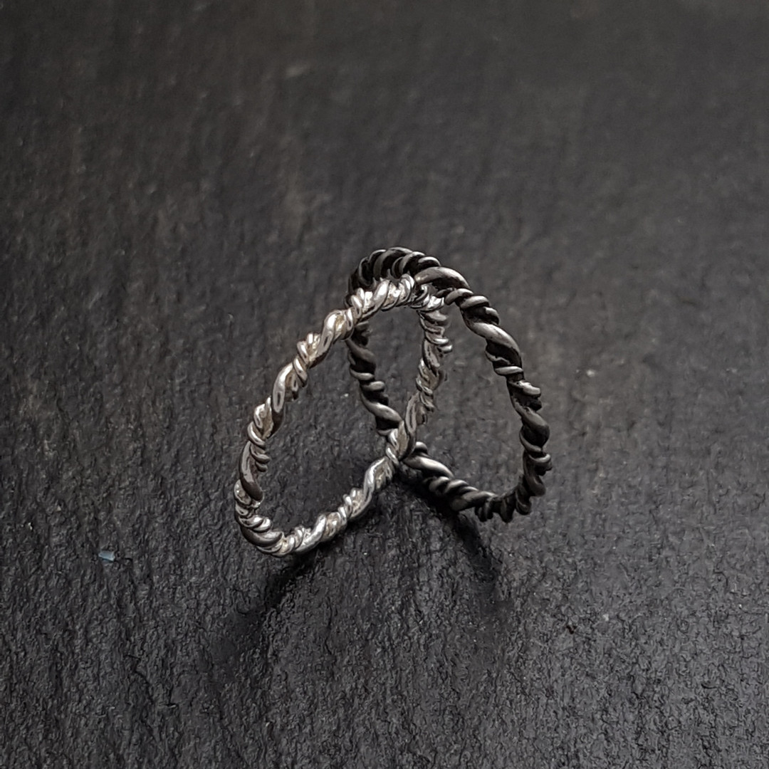silver925 twisted D ring | idus