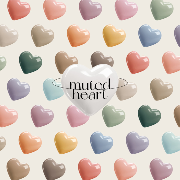 muted heart 뮤티드 하트 / 굿노트 스티커 | 아이디어스