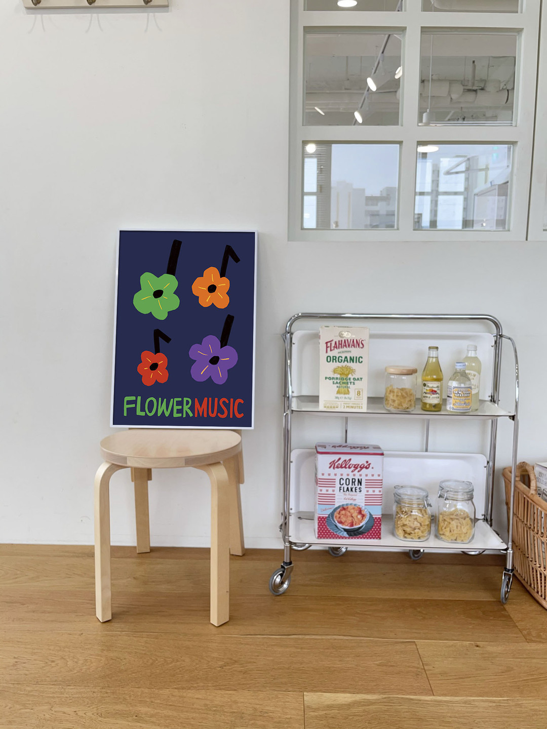 Flower music Illustration Art poster A3 A2