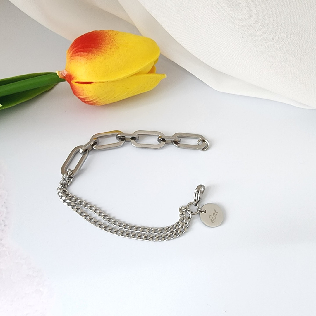 Couple Surgical Engraved Two-Way Chain Bracelet | idus