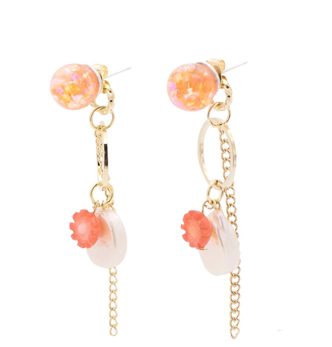 Snowball aloha drop earrings
