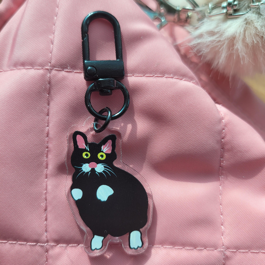 Cat Trio Key Chain (Tuxedo Cat) | idus