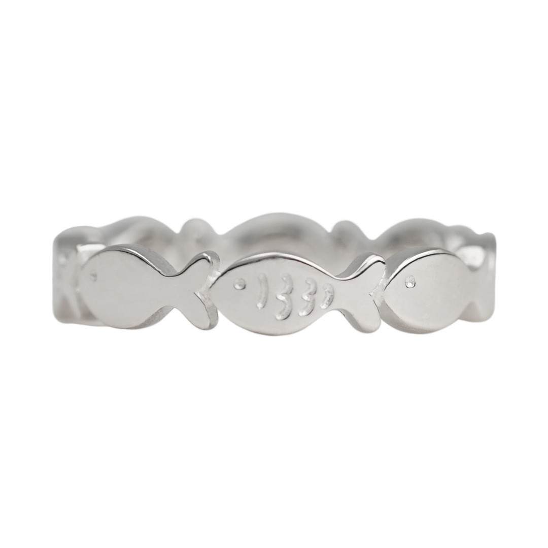 92.5 Silver Full Fish Ring | idus