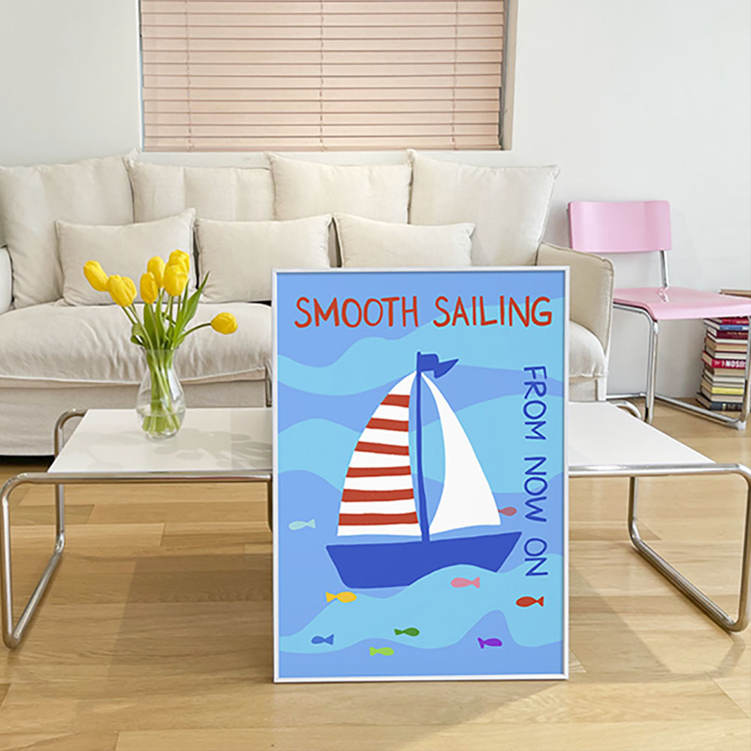 Smooth Sailing / Boat Illustration Art poster A3 A2