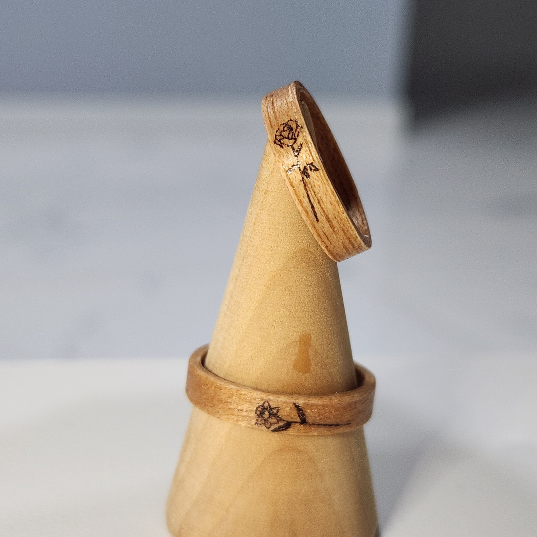 YESIDO Birth Flower Wooden Ring | idus