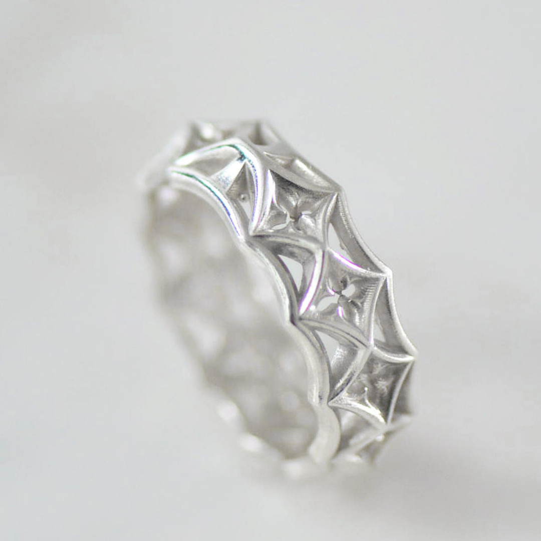 Trefoil ring edge _ Silver | idus