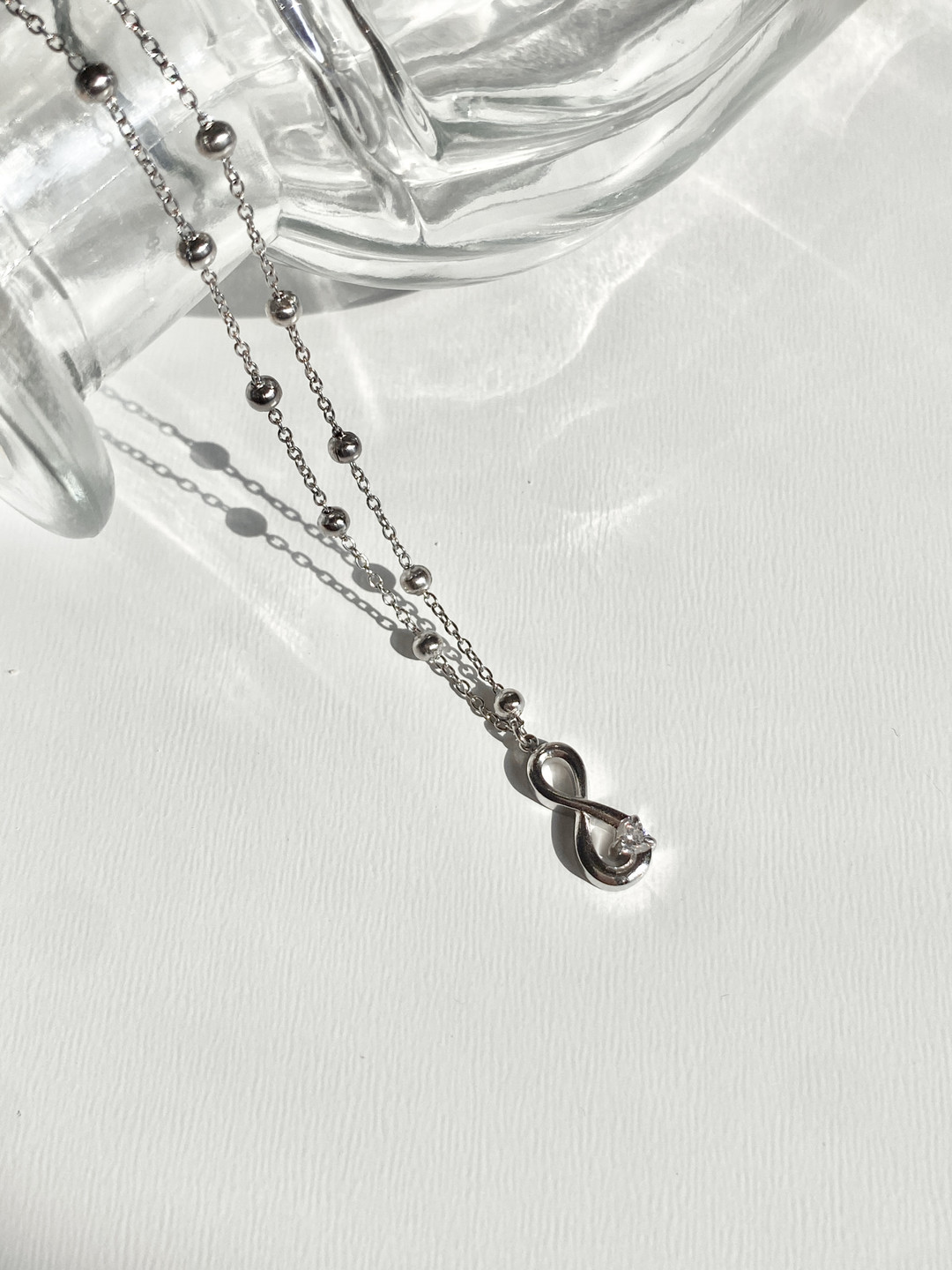 Cubic Heart White Eight Surgical Necklace | idus