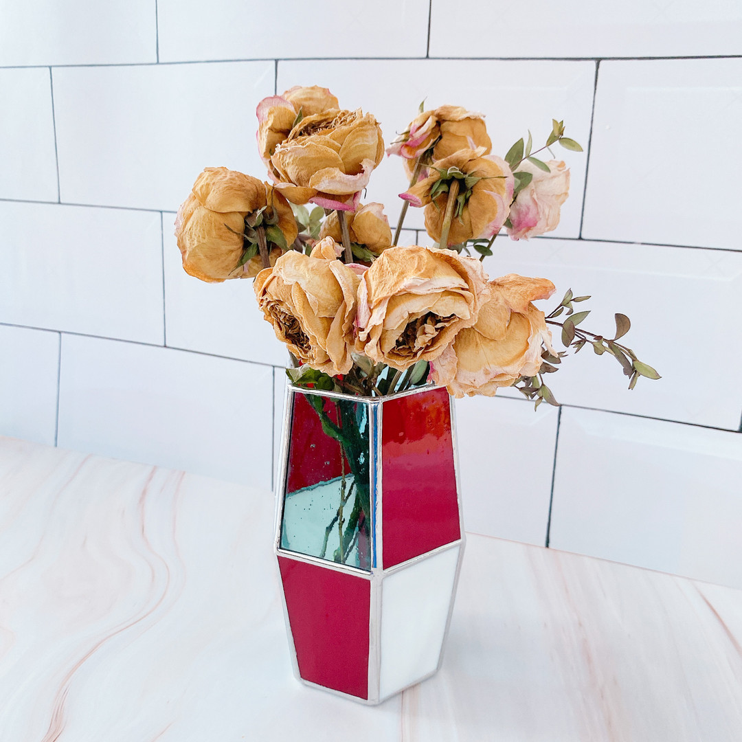Tri-color Convex Hexagonal Vase