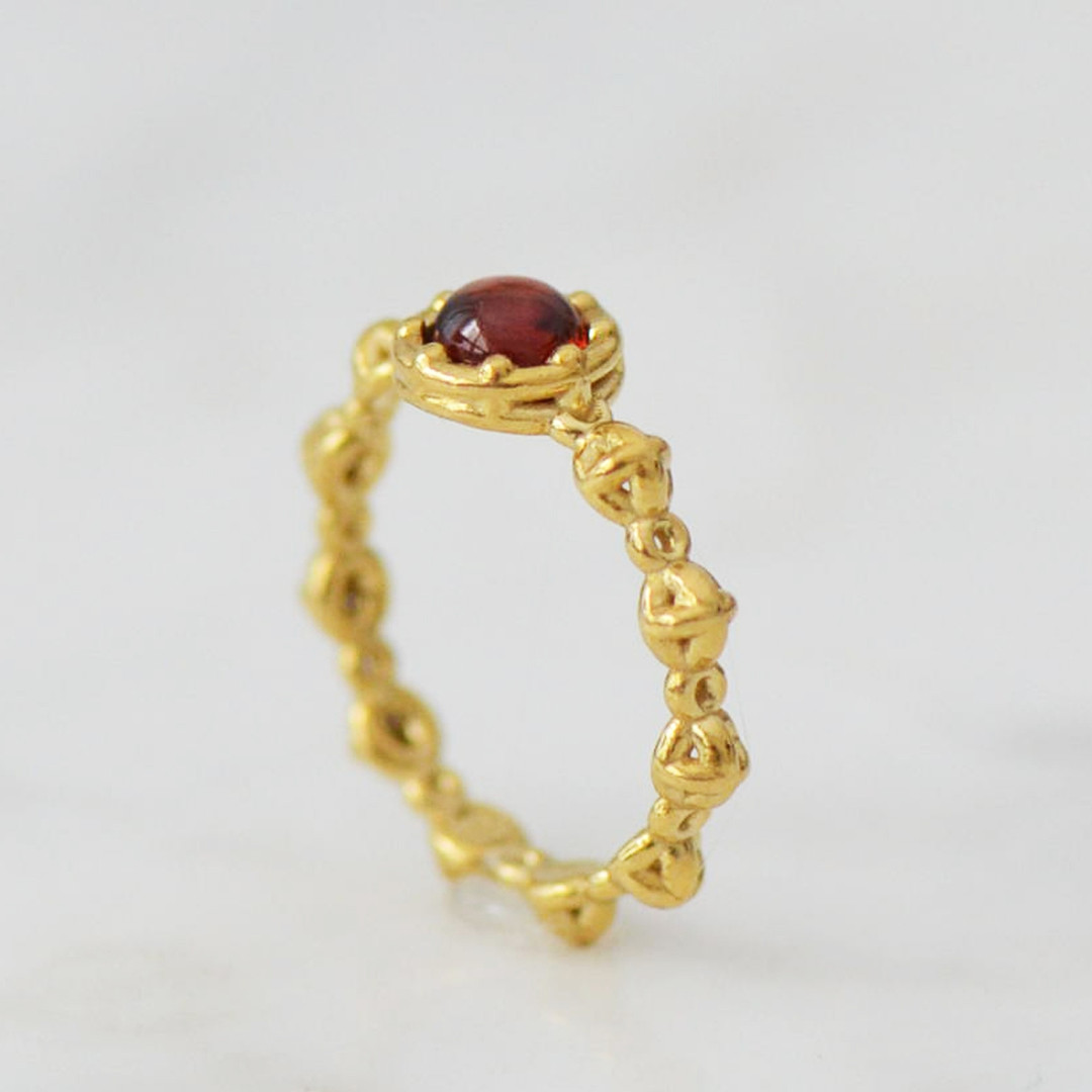 Round gemstone _ Gold plating