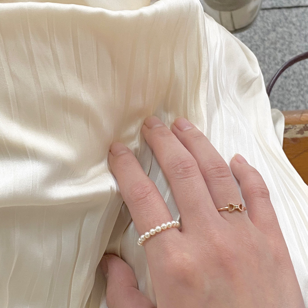 Cream pearl, Swarovski pearl ring