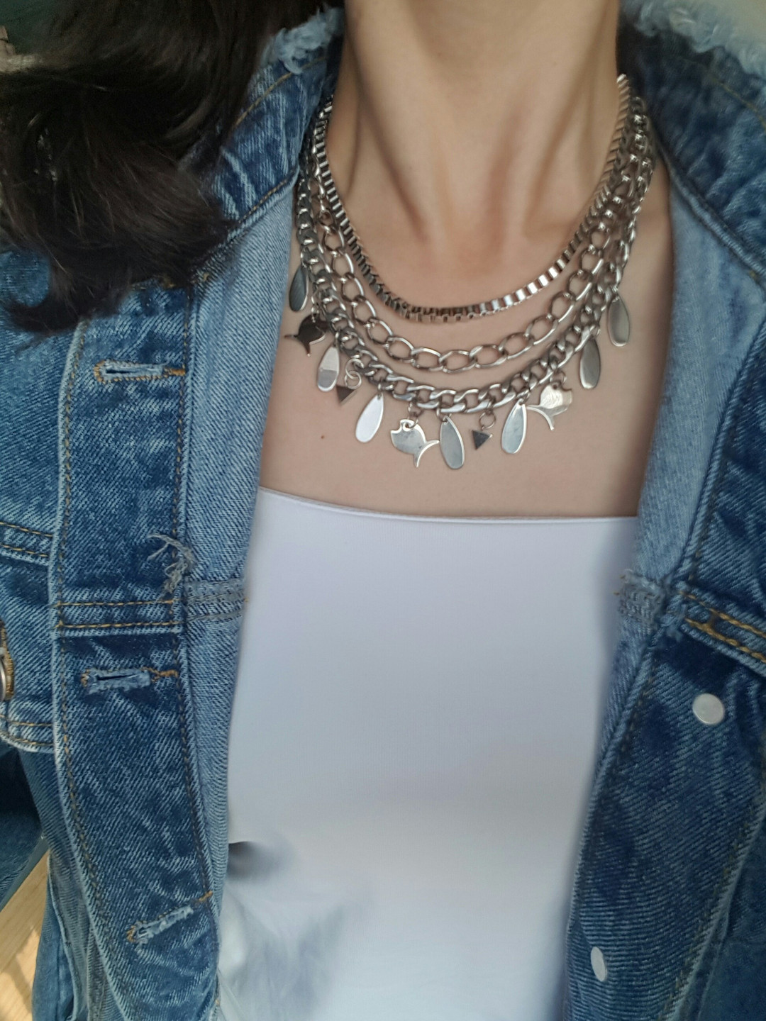 Surgical Necklace Bold Fashion Chain Necris Surgical Steel Fish Pendant ...