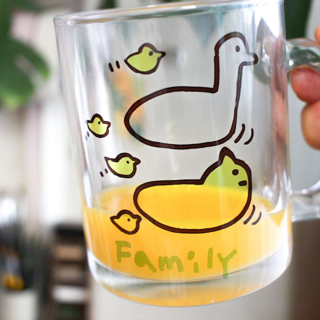 We are Family! Fun Illustration Heat resistant glass clear mug | idus