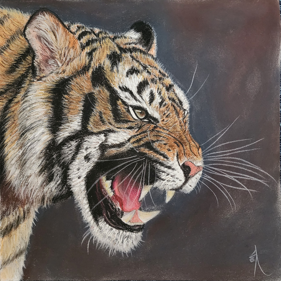 A unique and sensuous tiger painting that brings wealth and good luck | idus