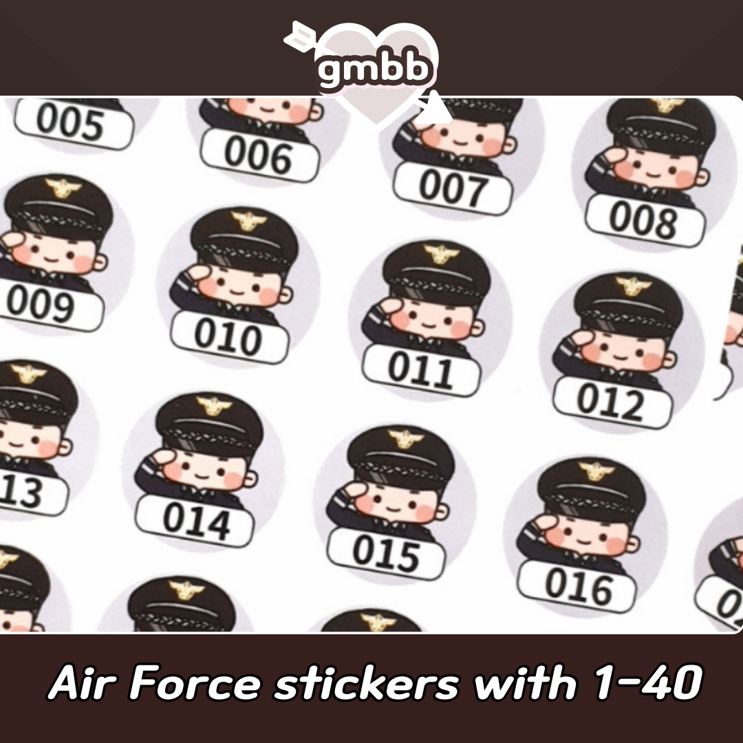 Air Force stickers with numbers(1-40) | idus